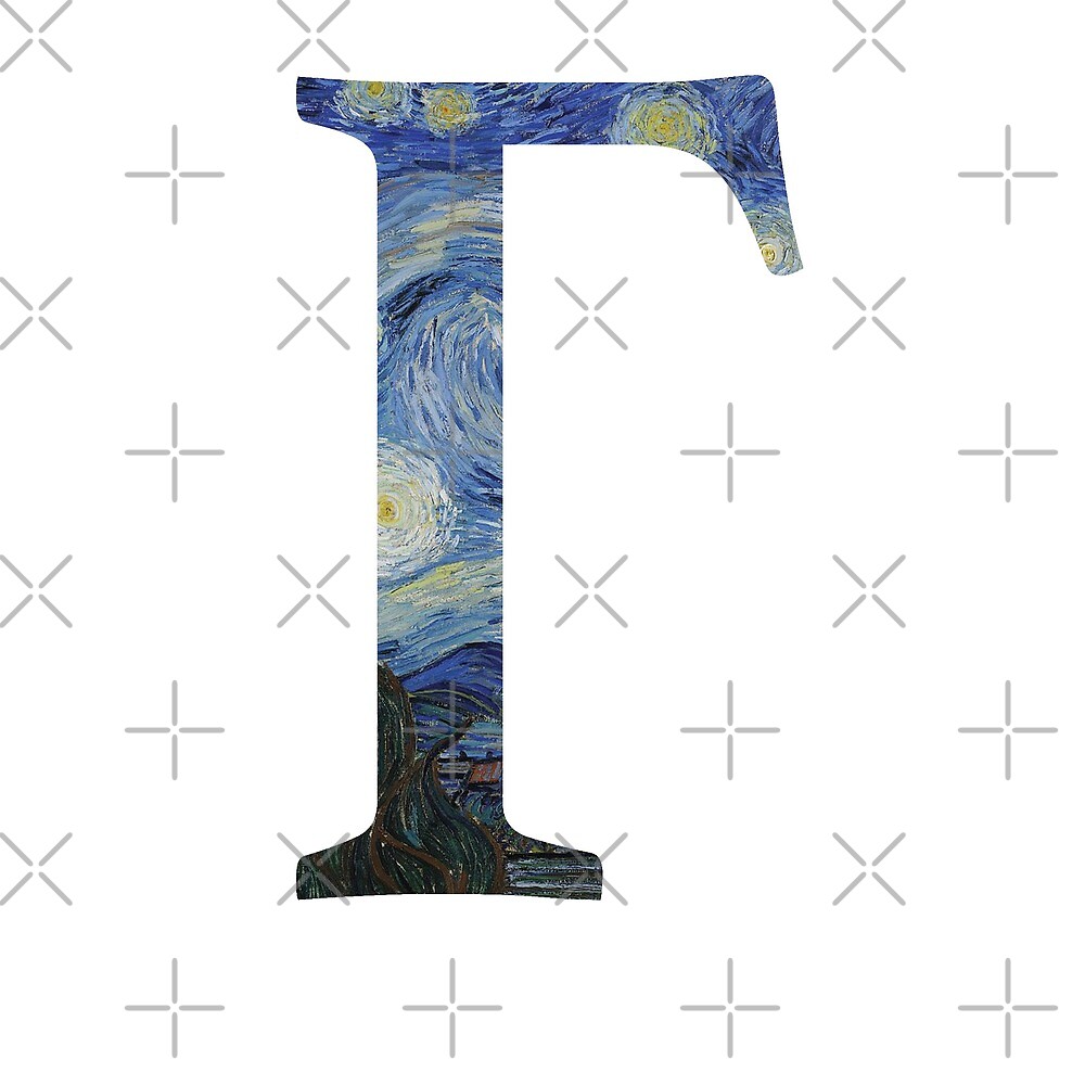 "Starry Night Alphabet - Γ" by Evelyn Montgomery | Redbubble