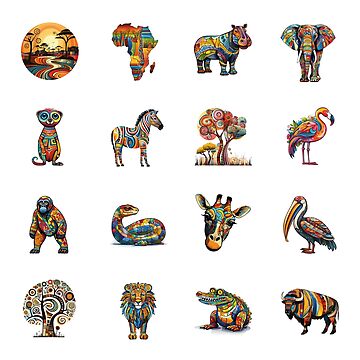 "Africa - sticker bundle, stickers - 16 pieces" Sticker by sabantha ...