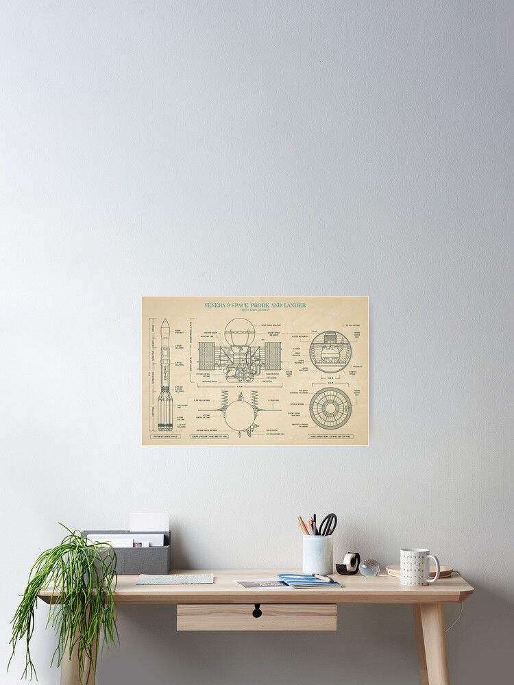 "Venus Exploration: Venera Spacecraft and Lander (Parchment)" Poster ...