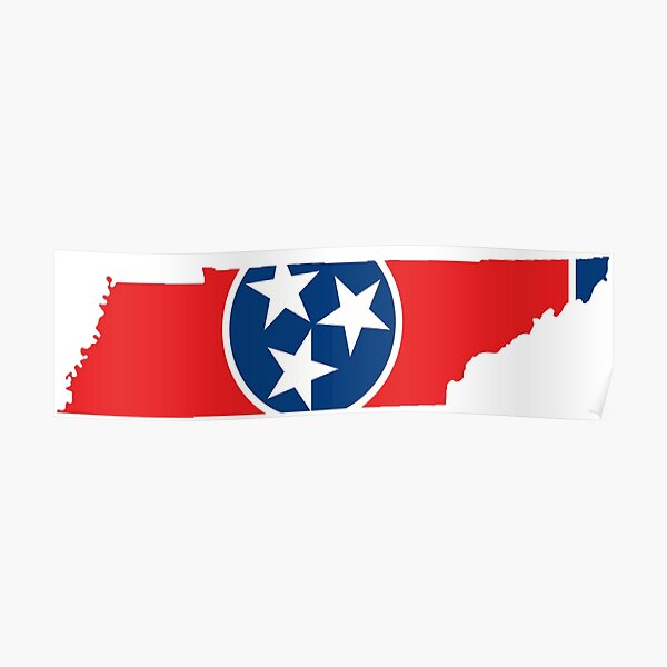 "Tennessee State Outline Flag" Poster by MorganNicole021 | Redbubble