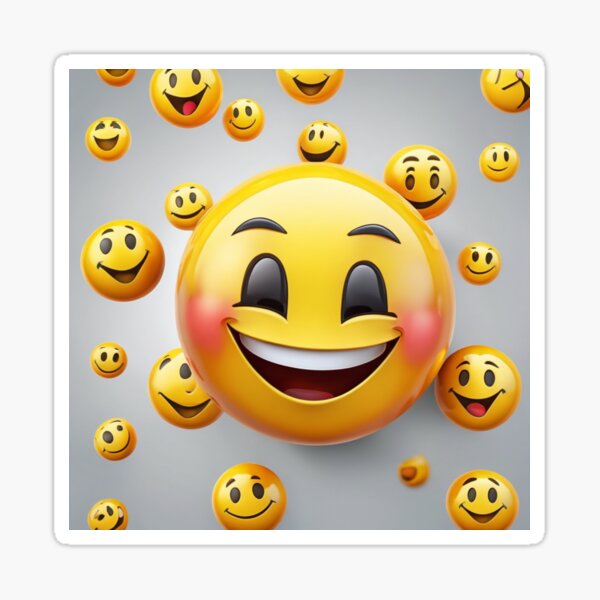 "Happy Emoji" Sticker for Sale by HarmonyGuitars | Redbubble