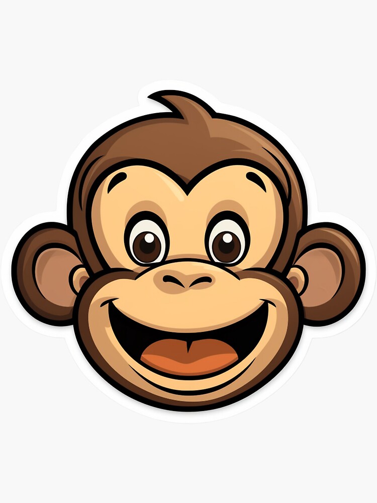 "Charming Smile of the Little Monkey" Sticker by Animals-Passion ...