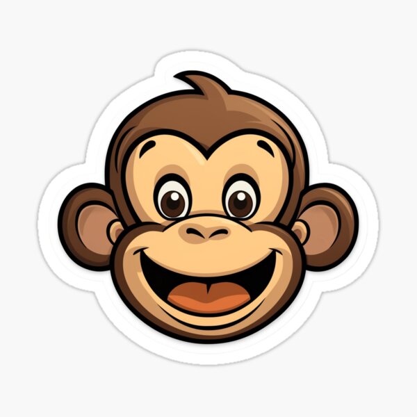 "Charming Smile of the Little Monkey" Sticker by Animals-Passion ...