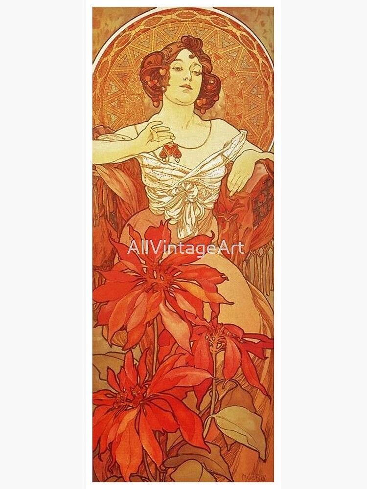 "Vintage Alphonse Mucha - Ruby Art Nouveau" Photographic Print by ...