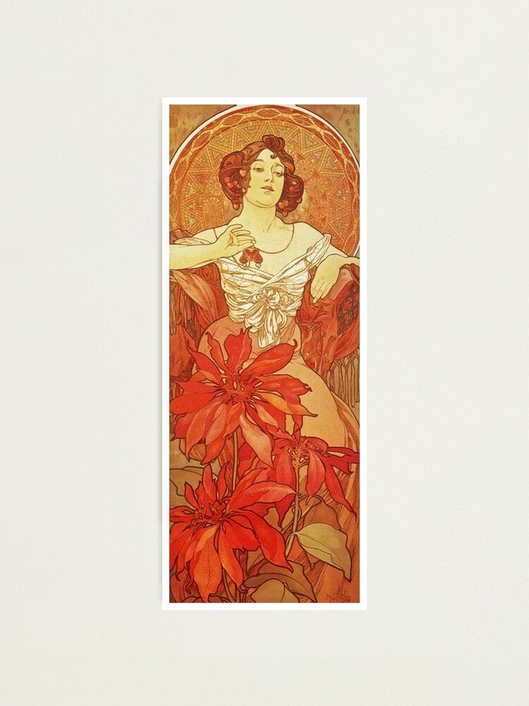 "Vintage Alphonse Mucha - Ruby Art Nouveau" Photographic Print by ...