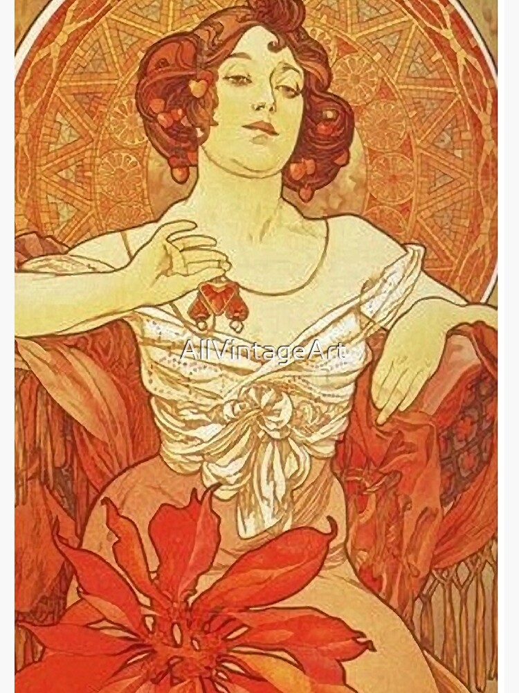 Cuaderno de espiral «Vintage Alphonse Mucha - Ruby Art Nouveau» de ...