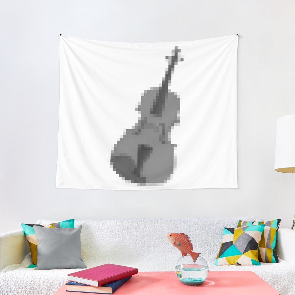 "Pixel Viola - Grayscale" Tapestry for Sale by BrainyDragonfly | Redbubble