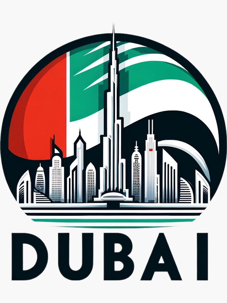 "Dubai logo" Sticker for Sale by Iskanderox | Redbubble