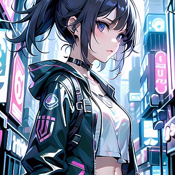 "Kawaii sad anime manga cyberpunk girl" Sticker for Sale by lostenvy ...