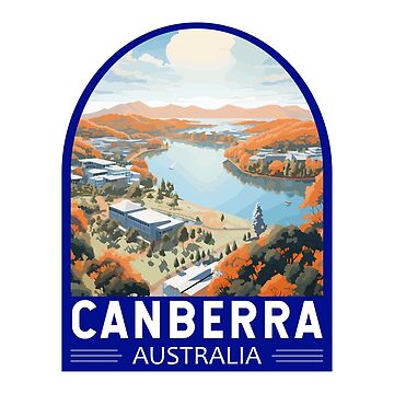 "Canberra Australia Travel Art Emblem" Sticker for Sale by ...
