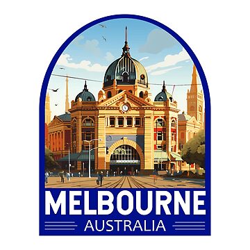 "Melbourne Australia Travel Art Emblem" Sticker for Sale by ...