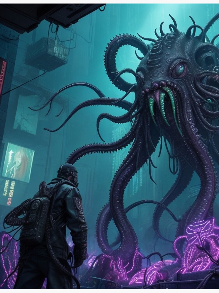 "cyberpunk apocalypse blue high tech creature " Art Print for Sale by ...