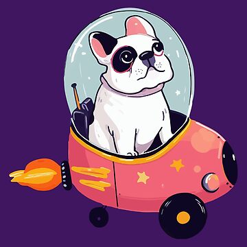 "First Frenchie in space" Sticker for Sale by BarkandStick | Redbubble