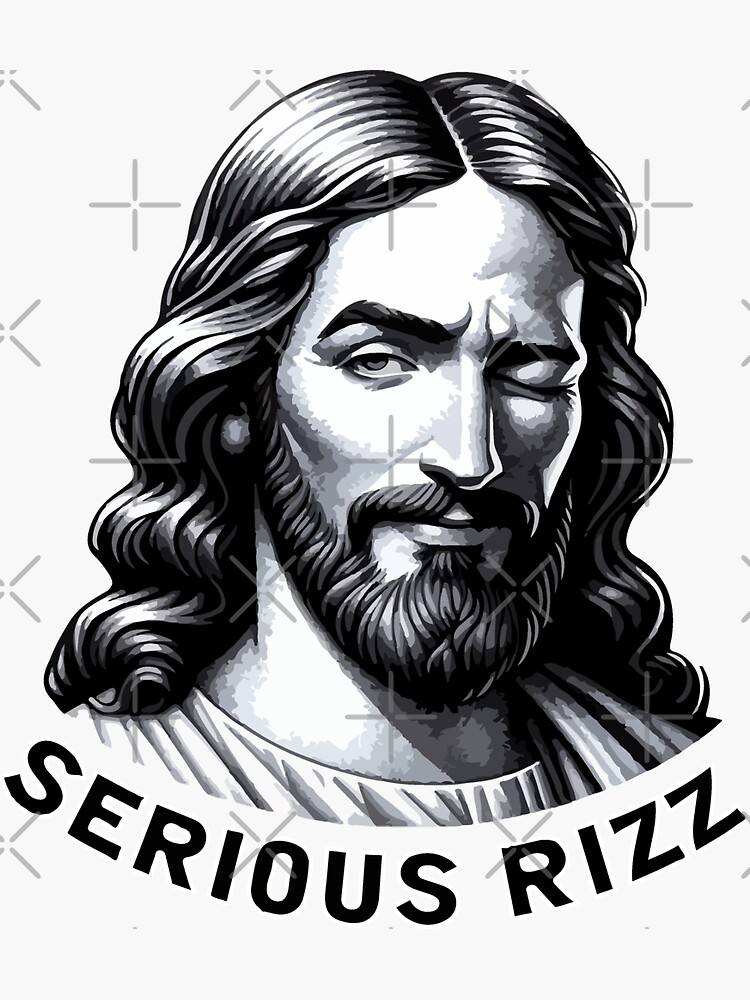 "Winking Jesus - Serious Rizz" Sticker for Sale by LexicalLegend ...