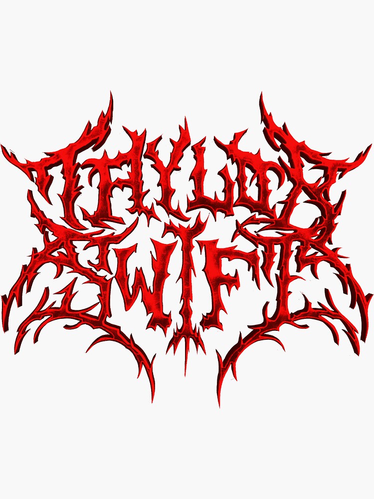 "taylor Swift Black Metal Parody Logo for real Swifties red" Sticker ...