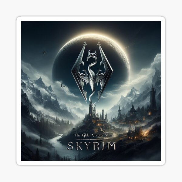 "Skyrim Portrait Logo" Sticker for Sale by GameLife | Redbubble