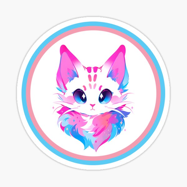 "Subtle Trans Pride Cartoon Cat" Sticker for Sale by ArtliciousHUMAN ...