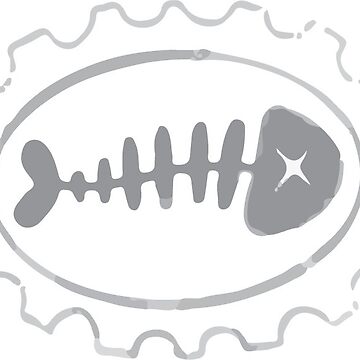 "fish bone stamp" Sticker for Sale by sniffrensticker | Redbubble