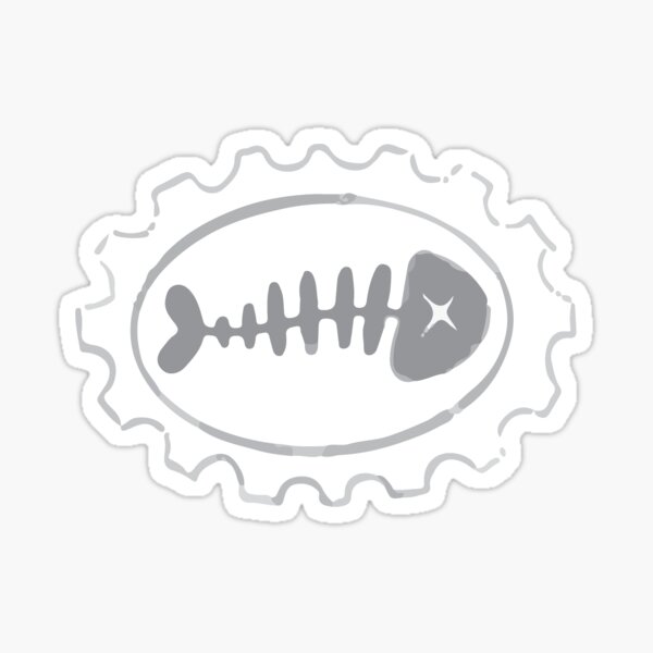 "fish bone stamp" Sticker for Sale by sniffrensticker | Redbubble