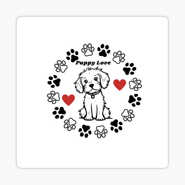 "Puppy Love " Sticker for Sale by becca6125 | Redbubble