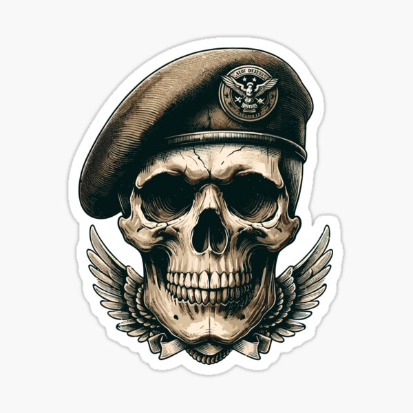 "Skull Emblem: Military-Inspired Artwork" Sticker for Sale by SCG ...