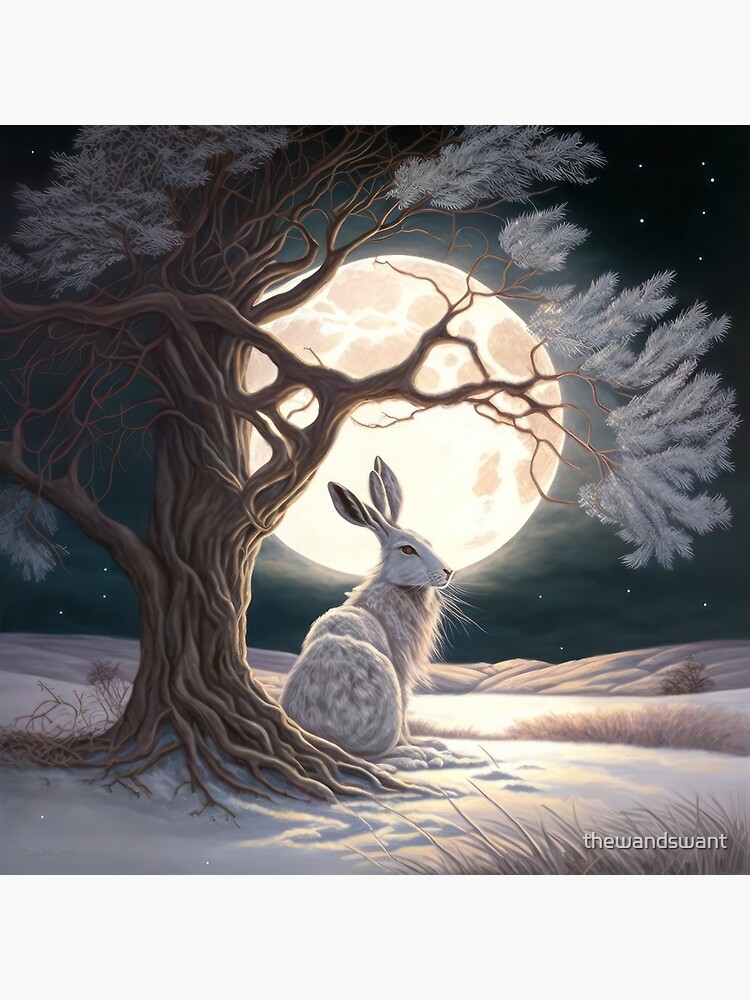"Hare, Pagan Hare, Pagan Art, Moon, Animal, " Poster for Sale by ...