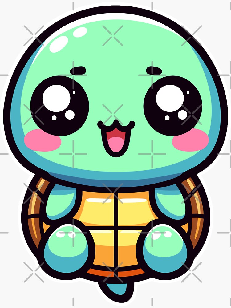 "Cute Kawaii Turtle 1" Sticker for Sale by panchiTWO | Redbubble