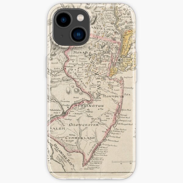 "Vintage Map of New Jersey (1780)" iPhone Case for Sale by BravuraMedia ...