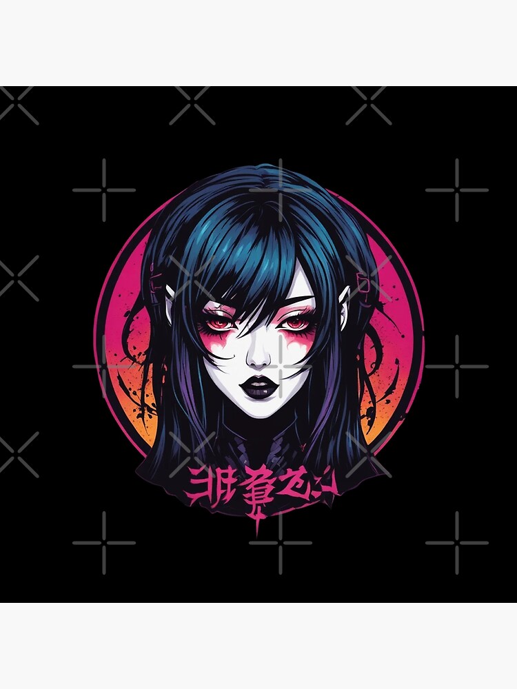 "Anime Goth Girl, Kanji, Unique Logo" Art Board Print for Sale by Burn ...