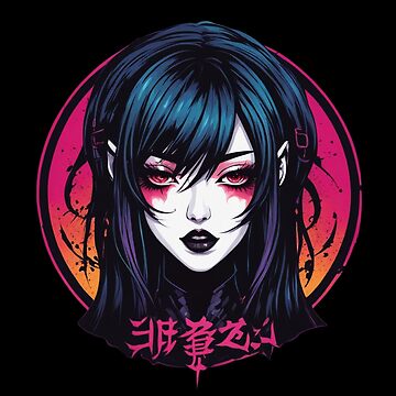"Anime Goth Girl, Kanji, Unique Logo" Sticker for Sale by Burn-Ego ...