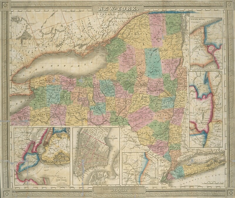 "Vintage Map of New York (1835)" by BravuraMedia | Redbubble
