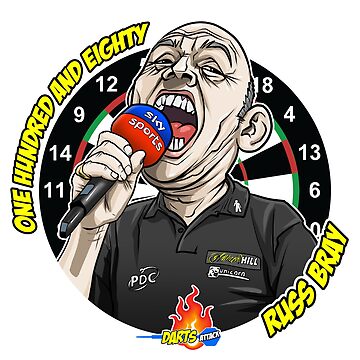 "Caricatura Russ Bray, by Darts Attack" Sticker for Sale by Mauro ...