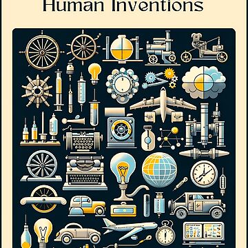 "Revolutionary Human Inventions" Sticker for Sale by chapmaning | Redbubble