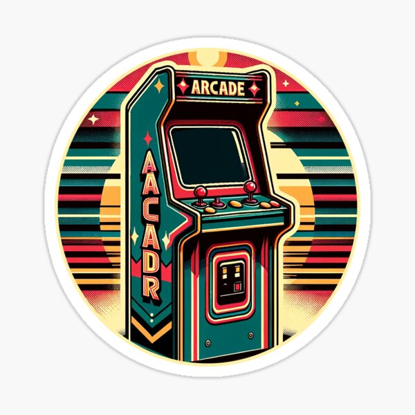 "Retro Game Arcade Cabinet, Vintage 80s gamer Gift" Sticker for Sale by ...