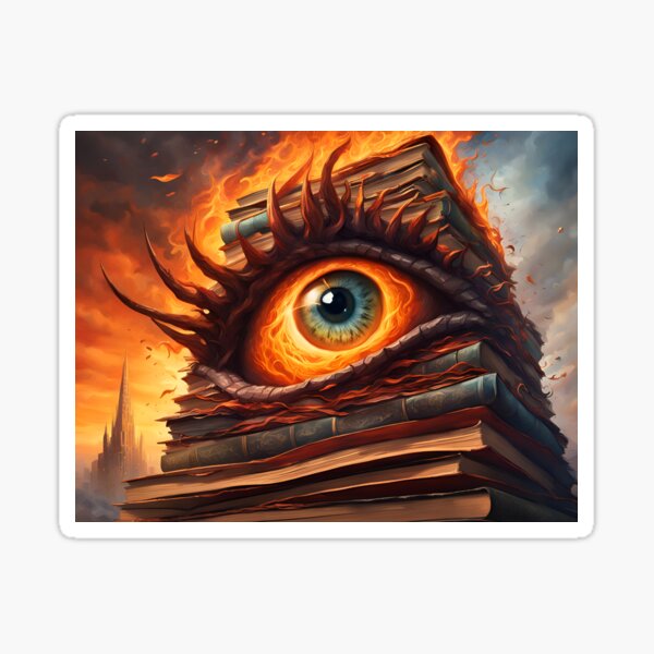"Eye of Sauron, Book Version" Sticker for Sale by High5Minus4 | Redbubble