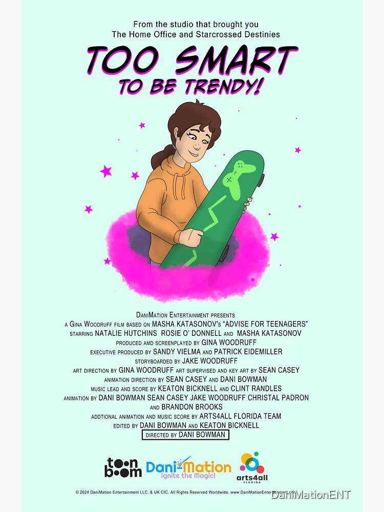 "Too Smart To Be Trendy Poster" Sticker for Sale by DaniMationENT ...