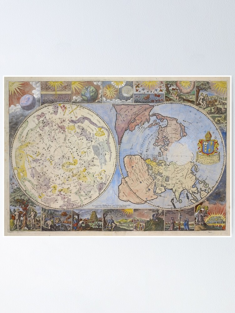 "Vintage Astrological World Map (1699)" Poster by BravuraMedia | Redbubble