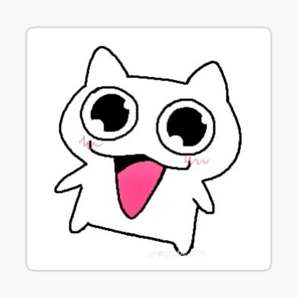 "silly cat reaction meme drawing" Sticker for Sale by chik ne | Redbubble