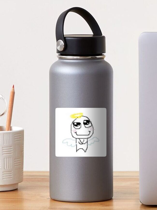 "smiling angel silly reaction meme drawing" Sticker for Sale by ...