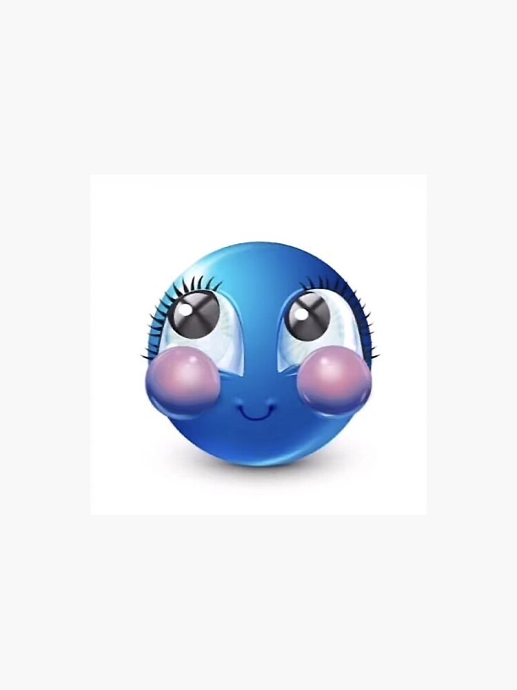 "blue emoji joobi reaction funny meme " Sticker for Sale by ...
