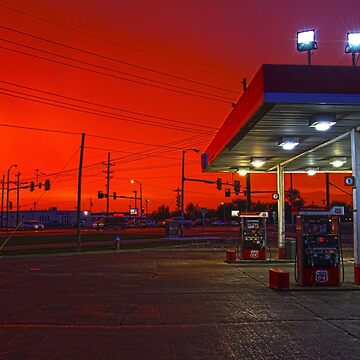 "Cozy Gas Station" Poster for Sale by Hoelessjoe | Redbubble