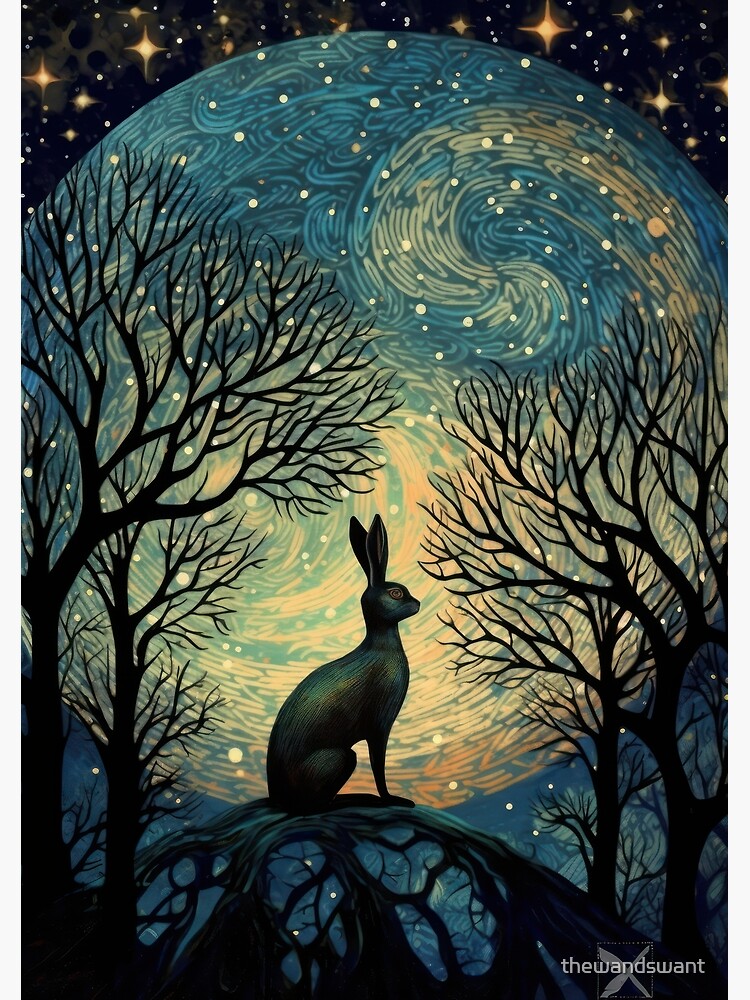 "Hare, Pagan Hare, Pagan Art, Moon, Animal," Poster for Sale by ...
