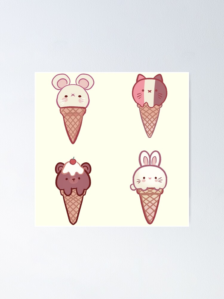 "Ice cream animals pack " Poster for Sale by Mayarart | Redbubble