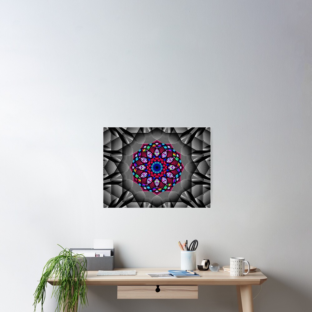 "manji mandala color" Poster by silvercordchop | Redbubble