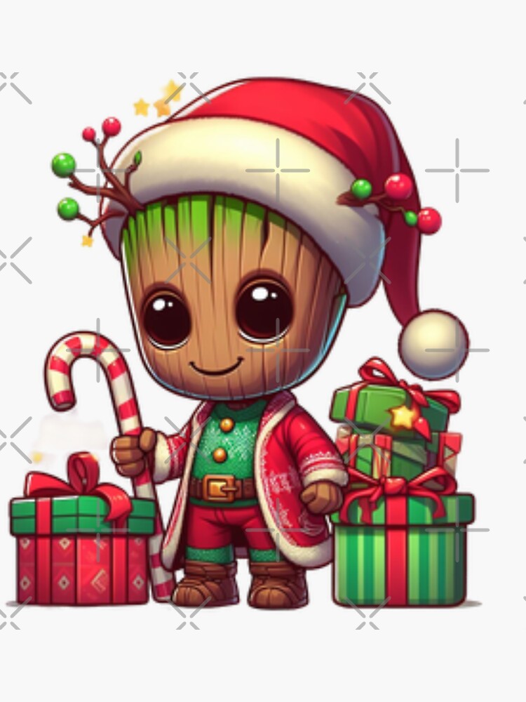 "Baby Groot Santa" Sticker for Sale by EssenceRise | Redbubble