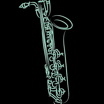 "Baritone Saxophone, Line Art Drawing" Sticker for Sale by CJansuebsri ...