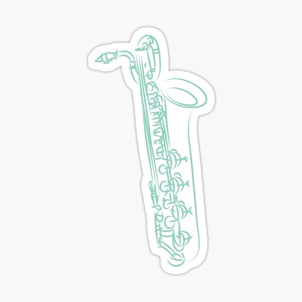 "Baritone Saxophone, Line Art Drawing" Sticker for Sale by CJansuebsri ...