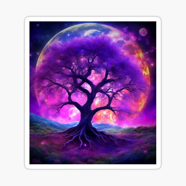 "The tree of creation purple" Sticker for Sale by MakR9 | Redbubble