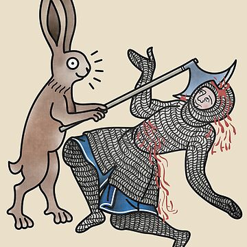"Violent Rabbit Medieval Axe Meme" Sticker for Sale by MargiKnights ...