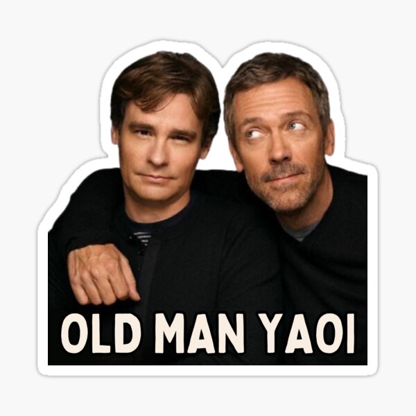 "house x wilson = old man yaoi" Sticker for Sale by careofjacks | Redbubble